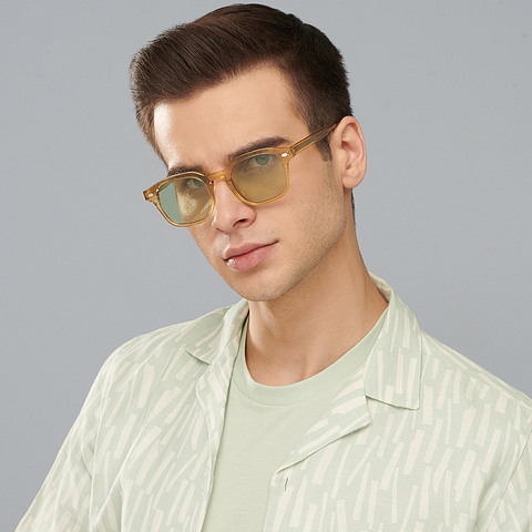 Buy Gold Transparent Light Green Full Rim Square John Jacobs JJ Tints ...