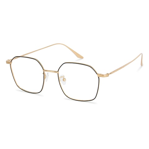 Buy John Jacobs Gold Titanium Hexagonal Spectacles Online || Lenskart ...