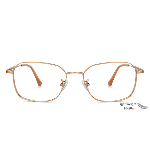Buy John Jacobs Rose Gold Titanium Rectangle Spectacles Online ...