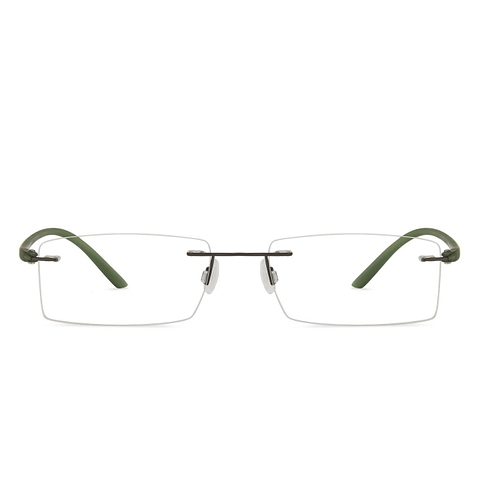 Buy Gunmetal Green Rimless Rectangle Lenskart Air Essentials LA 0315-C3 ...