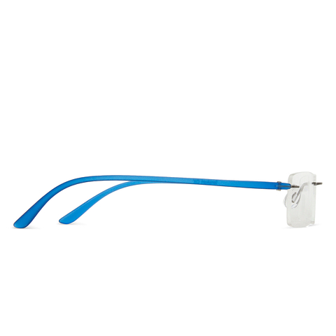 Buy Gunmetal Sky Blue Rimless Rectangle Lenskart Air Essentials LA 0353 ...