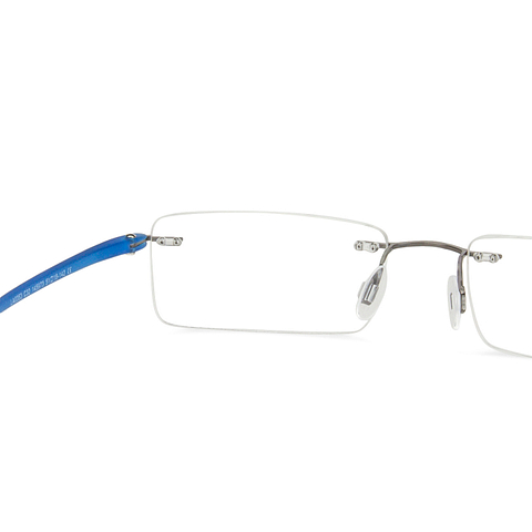 Buy Gunmetal Sky Blue Rimless Rectangle Lenskart Air Essentials LA 0353 ...