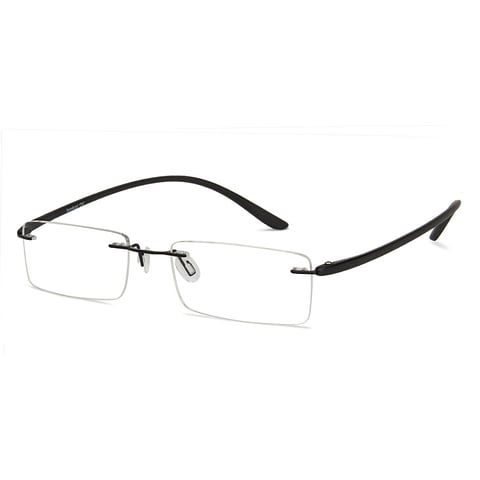 Buy Matte Black Rimless Rectangle Lenskart Air Essentials LA 0353-C31 ...