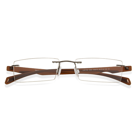 Buy Gunmetal Brown Yellow Rimless Rectangle Lenskart Air Essentials LA ...