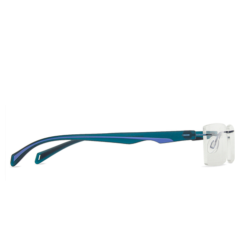 Buy Matte Turkish Blue Rimless Rectangle Lenskart Air Essentials LA ...