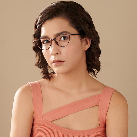 Brown Black Full Rim Cat Eye Lenskart Air Flex LA E11485-C2 Eyeglasses ...