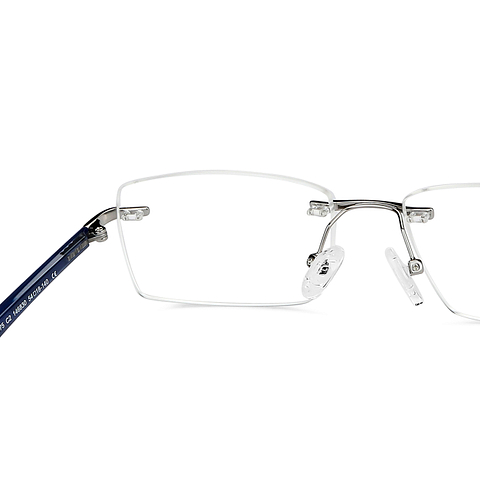 Buy Silver Blue Transparent Rimless Rectangle Lenskart Air Essentials ...