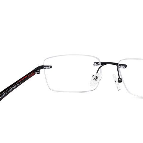 Buy Black Red Rimless Rectangle Lenskart Air Air Essentials LA E12375 ...