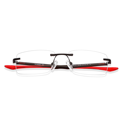 Buy Black Red Rimless Rectangle Lenskart Air Air Essentials LA E12375 ...