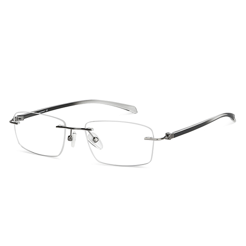 Buy Gunmetal Grey Transparent Rimless Rectangle Lenskart Air Essentials ...