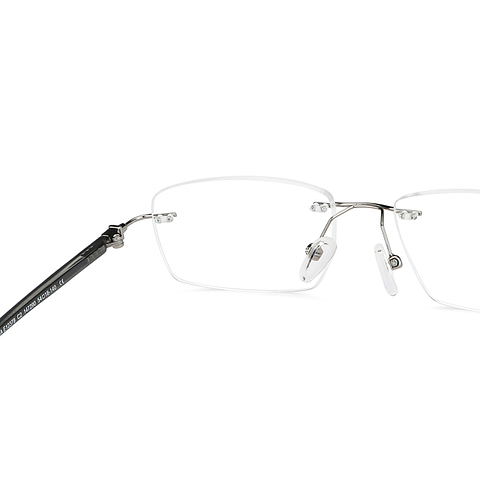 Buy Gunmetal Grey Transparent Rimless Rectangle Lenskart Air Essentials ...