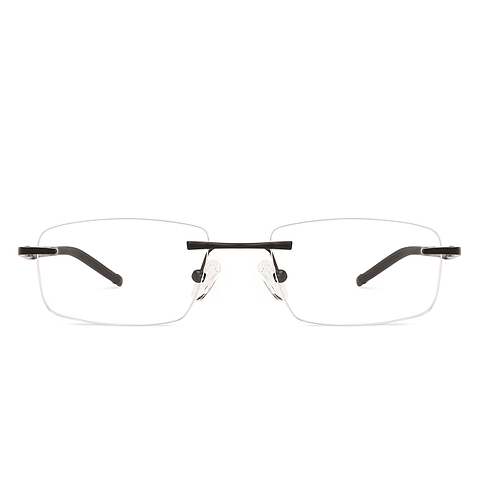 Buy Black Rimless Rectangle Lenskart Air fusion LA E12386-C1 Eyeglasses ...