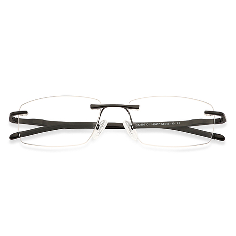 Buy Black Rimless Rectangle Lenskart Air fusion LA E12386-C1 Eyeglasses ...