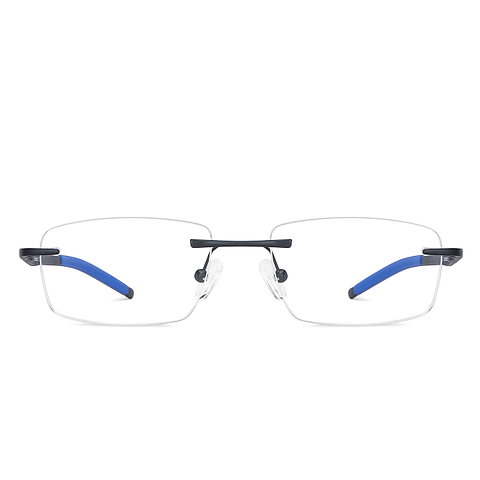 Buy Grey Blue Rimless Rectangle Lenskart Air fusion LA E12386-C2 ...