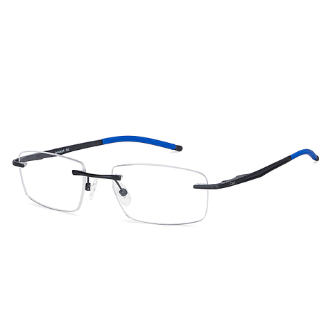 Buy Grey Blue Rimless Rectangle Lenskart Air fusion LA E12386-C2 ...