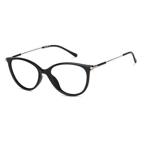 Buy Black Gold Black Full Rim Cat Eye Lenskart Air fusion LA E12693-C1 ...