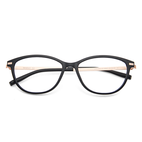 Buy Black Gold Black Full Rim Cat Eye Lenskart Air fusion LA E12855-C3 ...