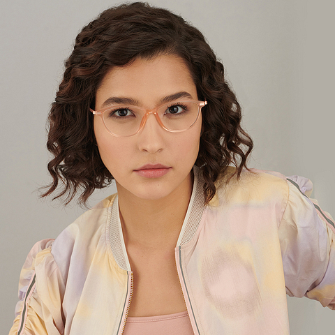 Shop online for Pink Transparent Rose Gold Pink Full Rim Cat Eye ...