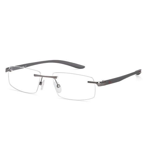 Buy Gunmetal Grey Red Rimless Rectangle Lenskart Air Essentials LA ...