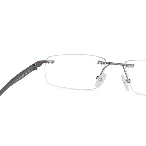 Buy Gunmetal Grey Red Rimless Rectangle Lenskart Air Essentials LA ...