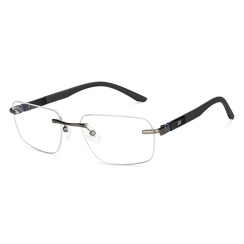 Buy Matte Gunmetal Grey Rimless Rectangle Lenskart Air Essentials LA ...