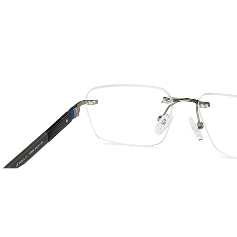 Buy Matte Gunmetal Grey Rimless Rectangle Lenskart Air Essentials LA ...