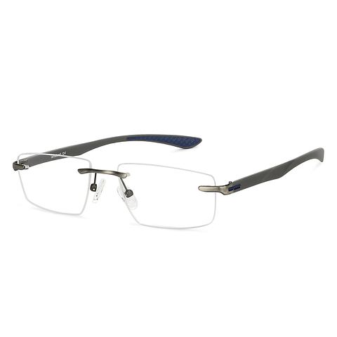 Buy Gunmetal Grey Rimless Rectangle Lenskart Air Essentials LA E12879 ...