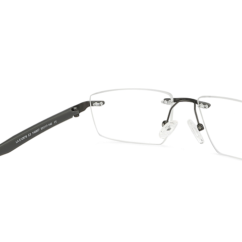 Buy Gunmetal Grey Rimless Rectangle Lenskart Air Essentials LA E12879 ...