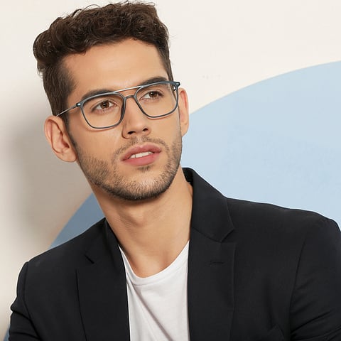 Shop online for Sky Blue Full Rim Square Lenskart AIR Signia LA E13069 ...