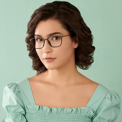 Buy Matte Green Gunmetal Green Full Rim Square Lenskart Air fusion LA ...