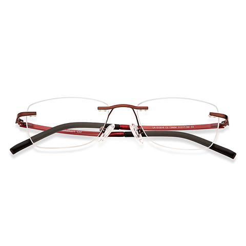 Buy Maroon Black Rimless Rectangle Lenskart Air Online Air Flex E13216 ...