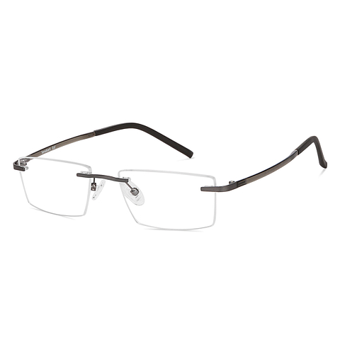 Blue Block Phone Computer Glasses: Grey Black Green Rimless Rectangle ...