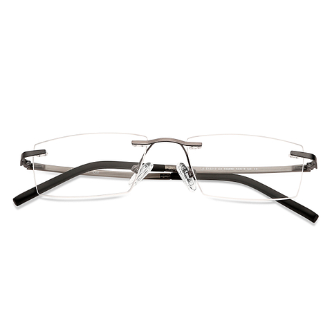 Blue Block Phone Computer Glasses: Grey Black Green Rimless Rectangle ...