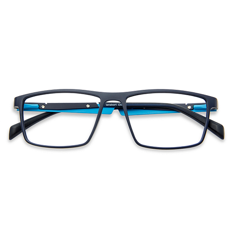 Buy Matte Blue Sky Blue Full Rim Rectangle Lenskart Air Essentials LA ...
