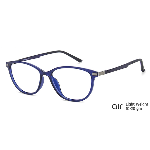 Buy Blue Transparent Silver Black Full Rim Cat Eye Lenskart Air Online ...