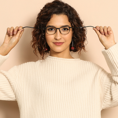 Shop online for Black Green Black Full Rim Rectangle Lenskart Air Flex ...