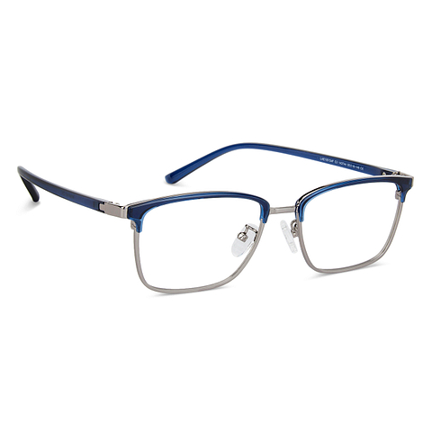 Gunmetal Blue Transparent Full Rim Square Lenskart SG Essentials LA ...