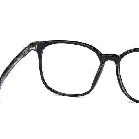 Buy Black Transparent Silver Full Rim Square Lenskart Air Essentials LA ...