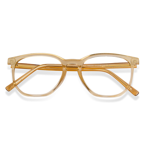 Buy Brown Transparent Gold Full Rim Hexagonal Lenskart Air Essentials ...