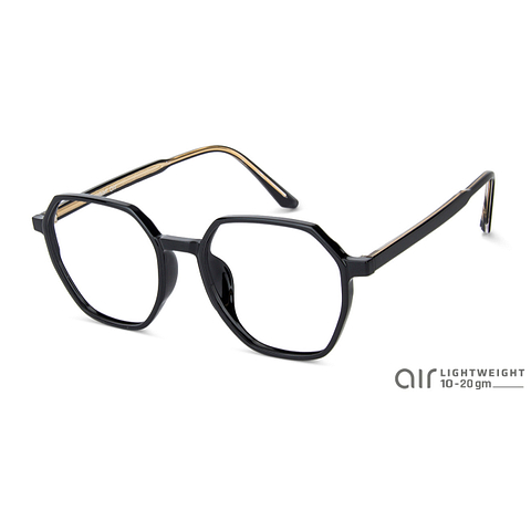 Buy Black Full Rim Hexagonal Lenskart Air Classic-C1 Eyeglasses