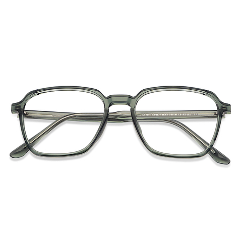 Buy Green Transparent Silver Full Rim Hexagonal Lenskart Air Air ...