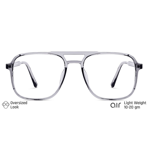 Grey Transparent Silver Full Rim Square Lenskart Air Air Essentials LA ...