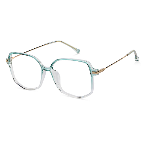 Buy Gold Blue Transparent Full Rim Hexagonal Lenskart SG Essentials LA ...