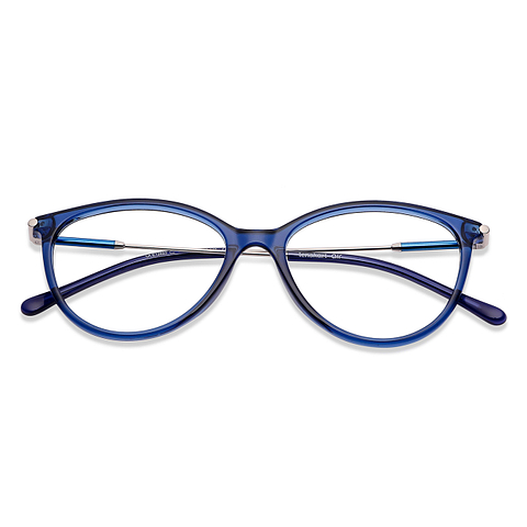 Buy Blue Silver Full Rim Cat Eye Lenskart Air fusion LA E12693-C2 ...