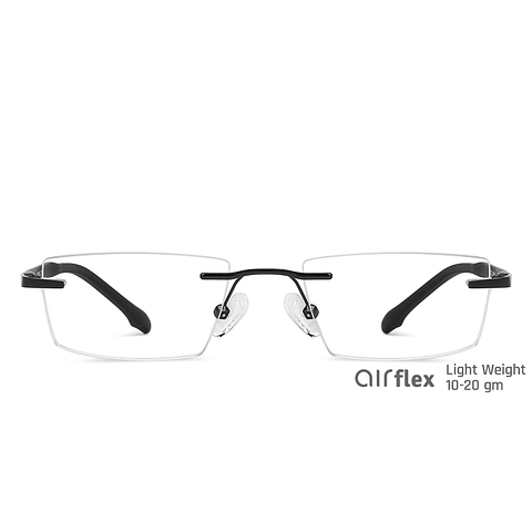 Buy Gunmetal Grey Black Rimless Rectangle Lenskart Air Flex LA E13271 ...