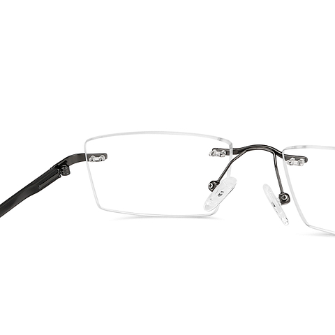 Buy Gunmetal Grey Black Rimless Rectangle Lenskart Air Flex LA E13271 ...