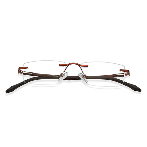 Buy Lenskart Air Brown Stainless Steel Rectangle Spectacles Online ...