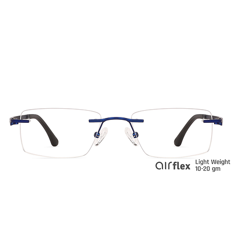 Buy Blue Black Rimless Rectangle Lenskart Air Flex E13272-C3 Eyeglasses ...