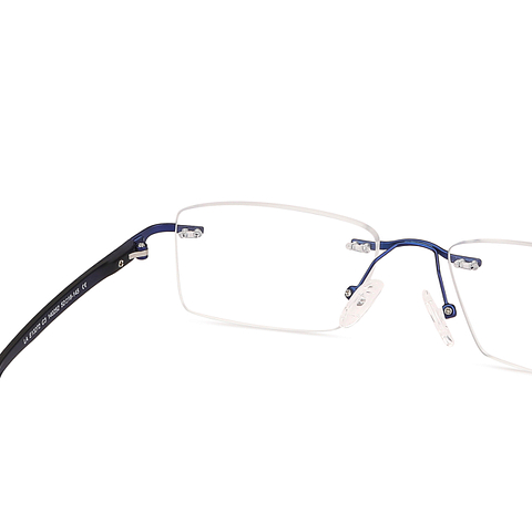 Buy Blue Black Rimless Rectangle Lenskart Air Flex E13272-C3 Eyeglasses ...