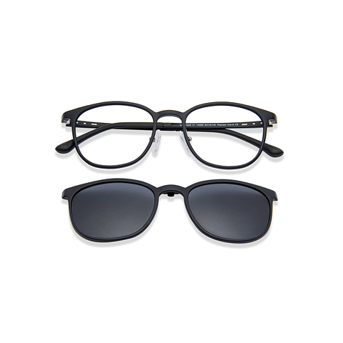 Buy Black Grey Solid Full Rim Cat Eye Lenskart Air Clip On LA E13283 ...